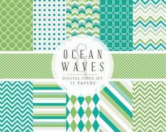 Green and Blue Argyle Digital Paper - Etsy