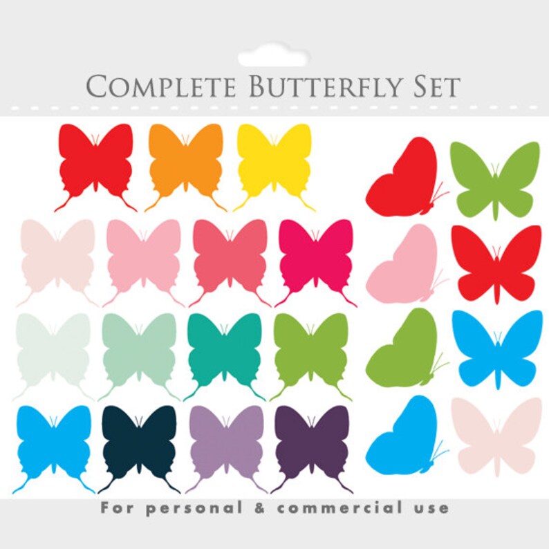 Butterfly Clipart Butterflies Clip Art Spring Insects - Etsy