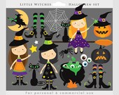 Witch Clipart Halloween Clip Art Witches Cute Little - Etsy
