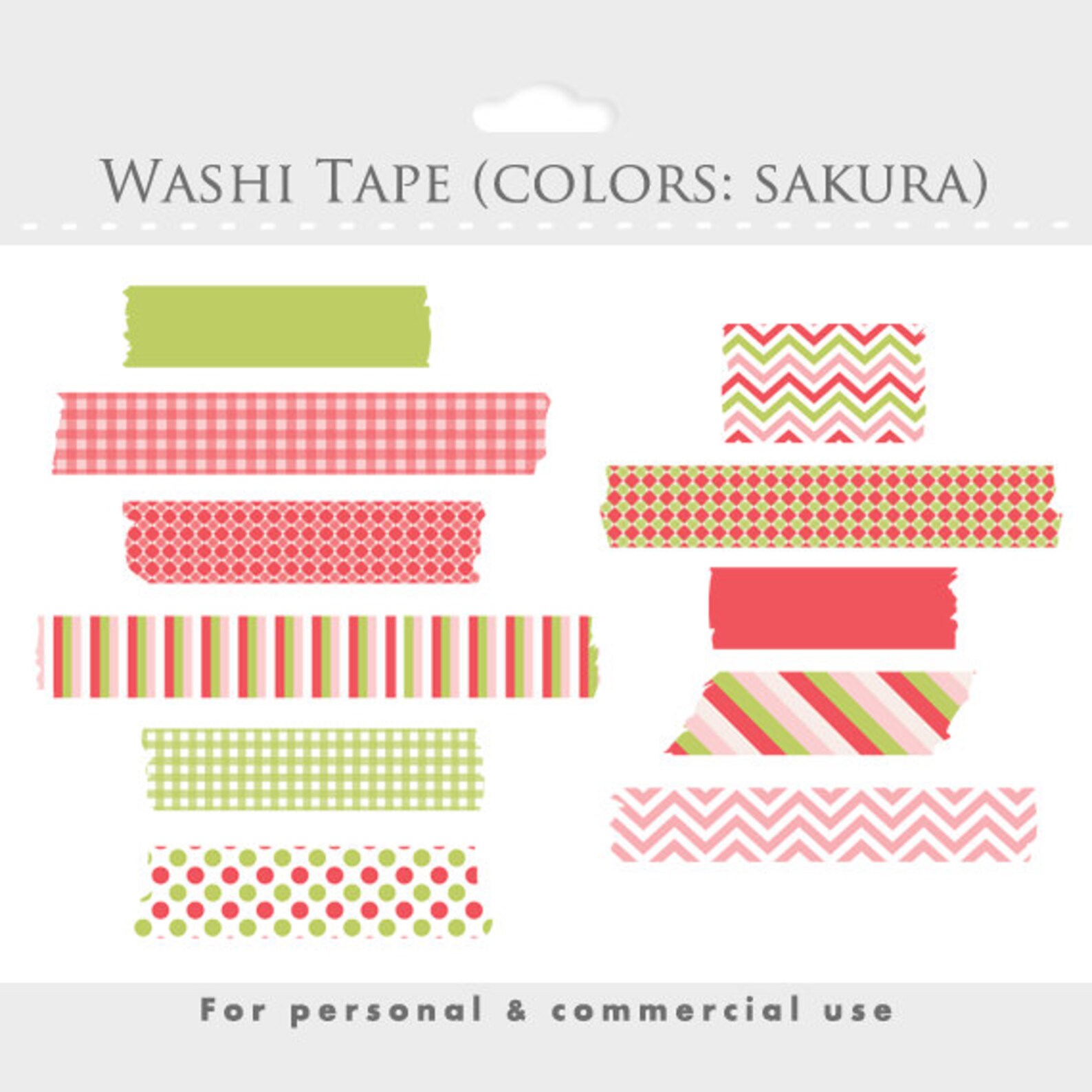 Washi Tape Clipart Clip Art Masking Tape Japanese Tape - Etsy