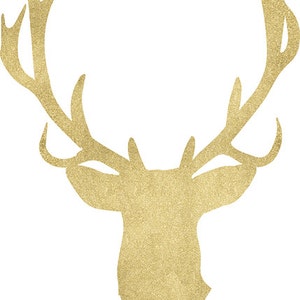 Deer Clipart - Deer Clip Art Sihouettes, Black, Gold, Antlers, Glitter ...