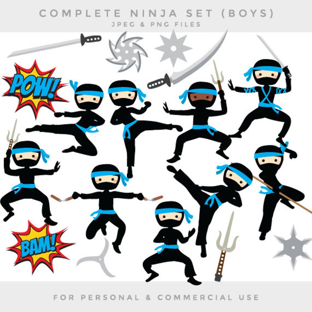 Ninja Clipart - Ninja Clip Art Boy Karate Martial Arts Cute Whimsical ...