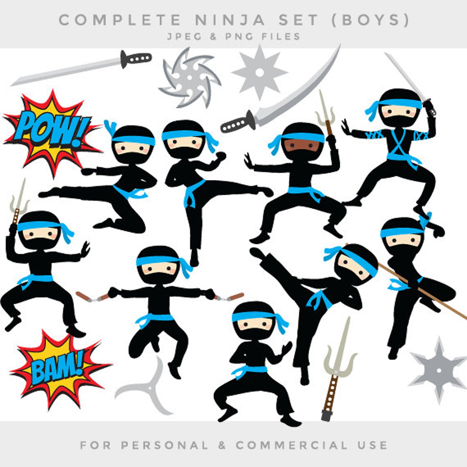 Ninja Clipart Ninja Clip Art Boy Karate Martial Arts Cute - Etsy