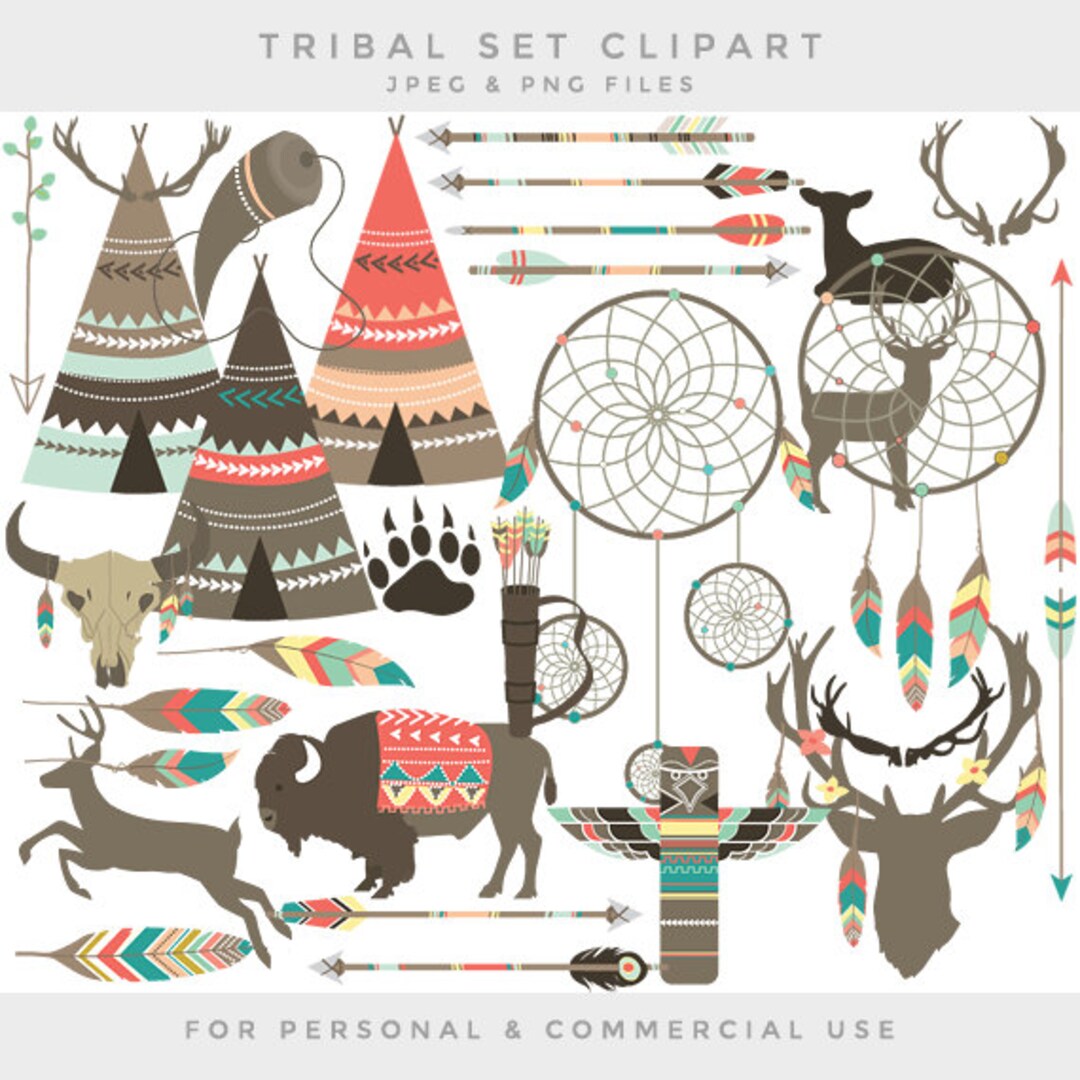 Tribal Clipart Arrows Clip Art Tribal Papers Teepee Clipart Etsy | My ...