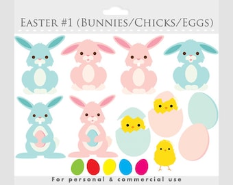 Easter Clipart Set personal and Limited Commercial Use Cute - Etsy