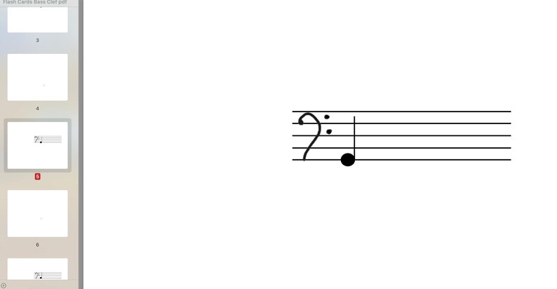 Treble and Bass Clef Flashcards Digital Download Pdf Format - Etsy