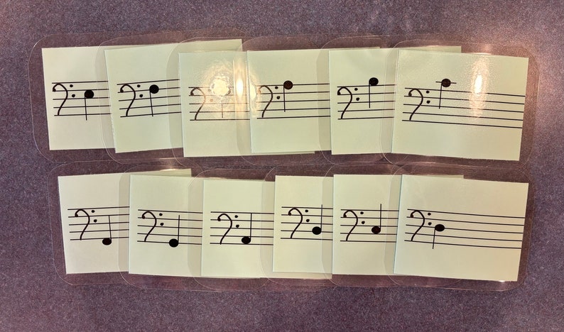Bass Clef Letter Names on the Staff Flashcards - Etsy