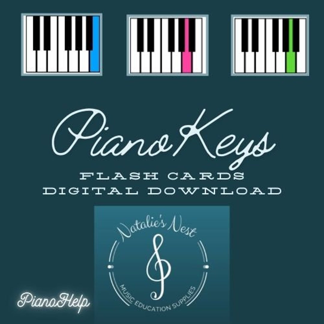 Piano Keys Flashcards Download in Pdf Format - Etsy
