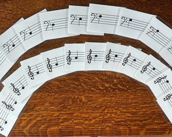 Treble and Bass Clef Flashcards Digital Download Pdf Format - Etsy
