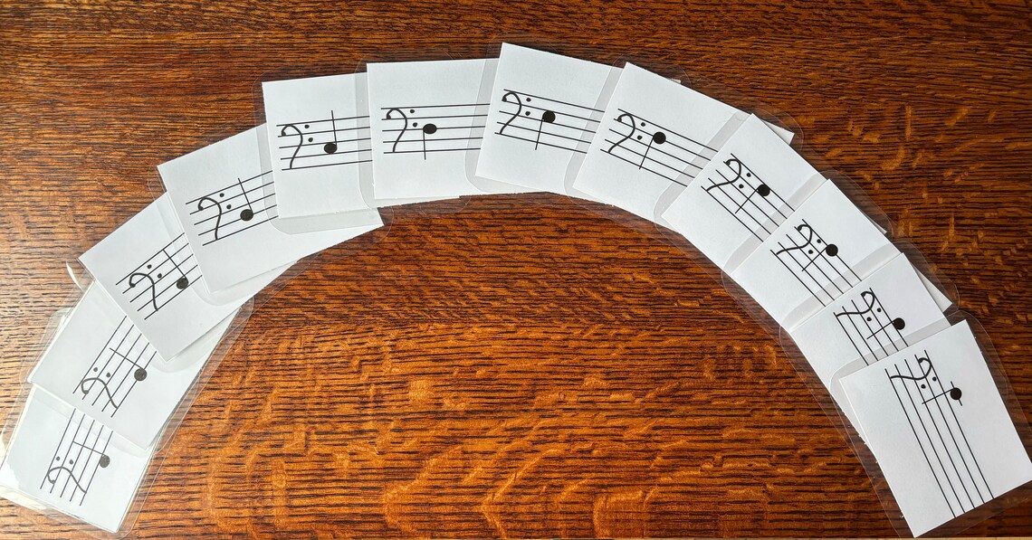 Bass Clef Letter Names on the Staff Flashcards - Etsy