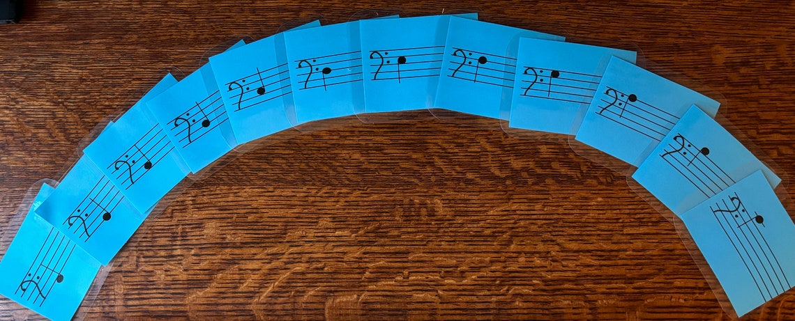 Bass Clef Letter Names on the Staff Flashcards - Etsy