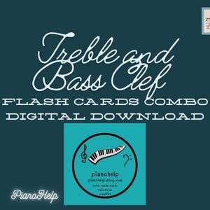 Treble and Bass Clef Flashcards Digital Download Pdf Format - Etsy