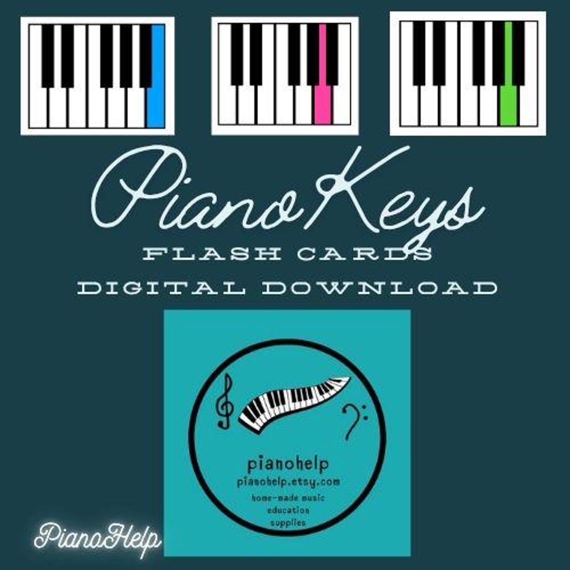 Piano Keys Flashcards Download in Pdf Format - Etsy