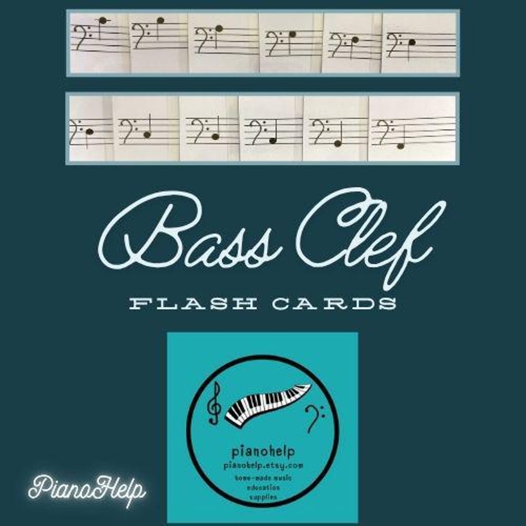 Bass Clef Letter Names on the Staff Flashcards - Etsy