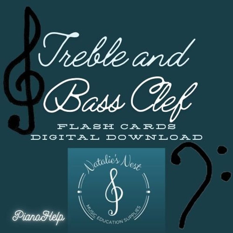 Treble and Bass Clef Flashcards Digital Download Pdf Format - Etsy