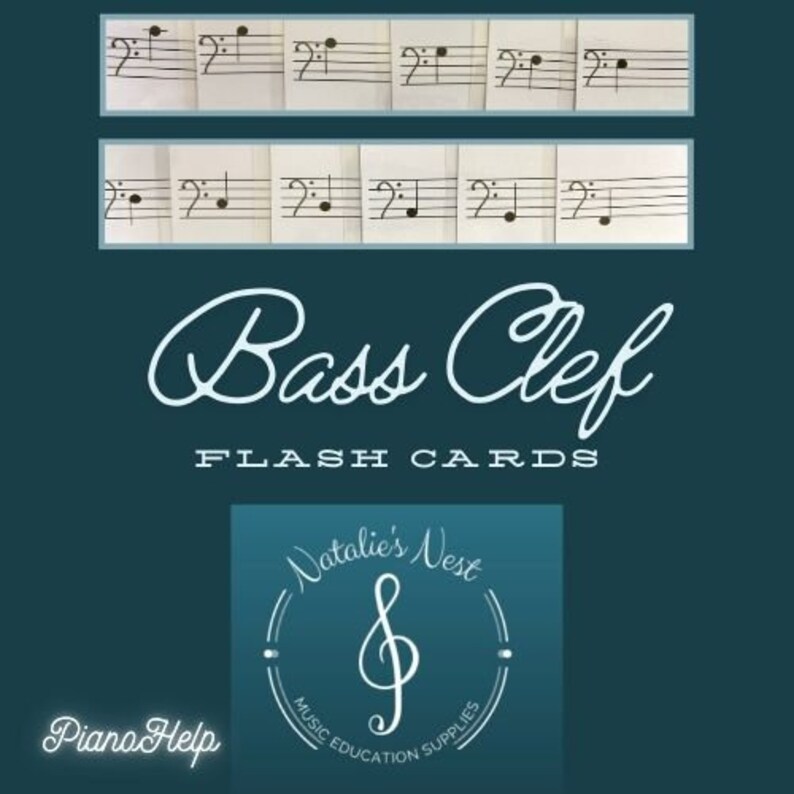 Bass Clef Letter Names on the Staff Flashcards - Etsy