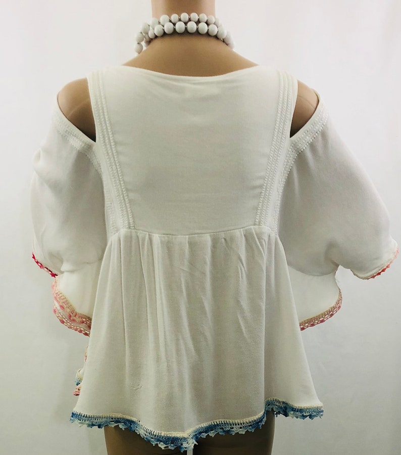 L Baroque White Cotton Shabby Chic Embroidered Prairie Needlework ...