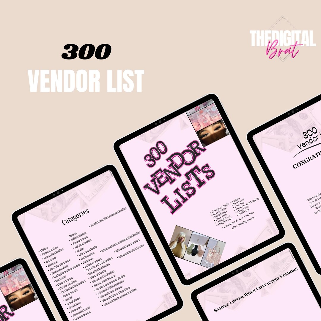300 Vendors PLR, Hair, Beauty and Fashion, Editable, Vendor Ebook Ebook ...