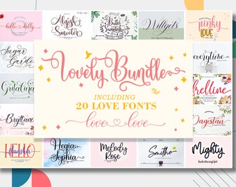 Unique Font Bundle, Display Font, Cricut Font, Vintage Font, Baby Font, Retro Font - Etsy