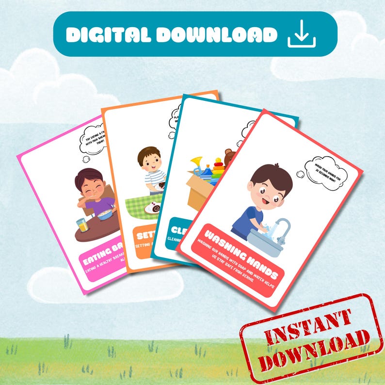 Kids Activity, Daily Routines, Printable Routines Cards, Preschool ...