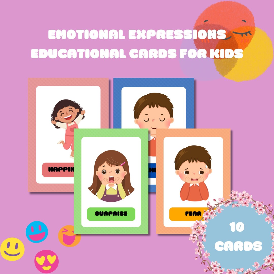 Feelings Flash Cards, Kids Emotional Learning, Montessori Education PDF ...