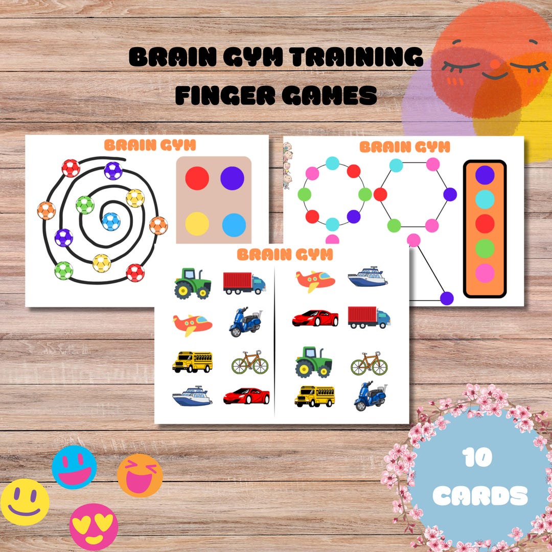 Brain Gym Cards, Kids Cognitive & Motor Skill Activities, Smart Kids ...