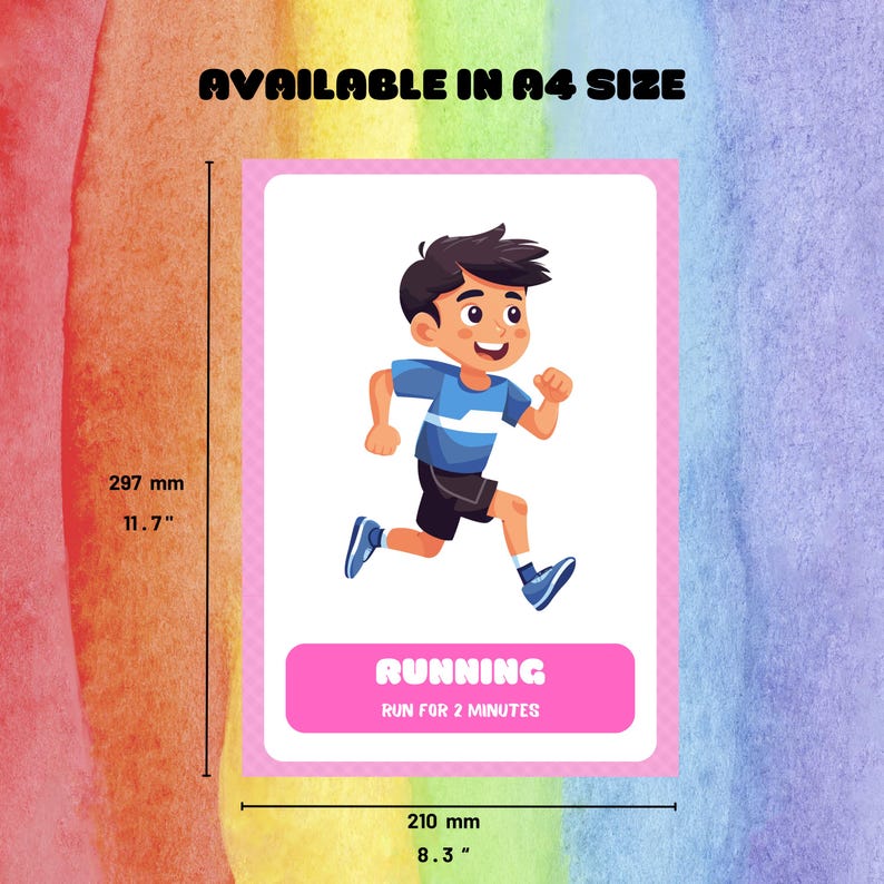 Kids Exercise Cards, Fun Movement Activity, Jump, Run & Have Fun ...