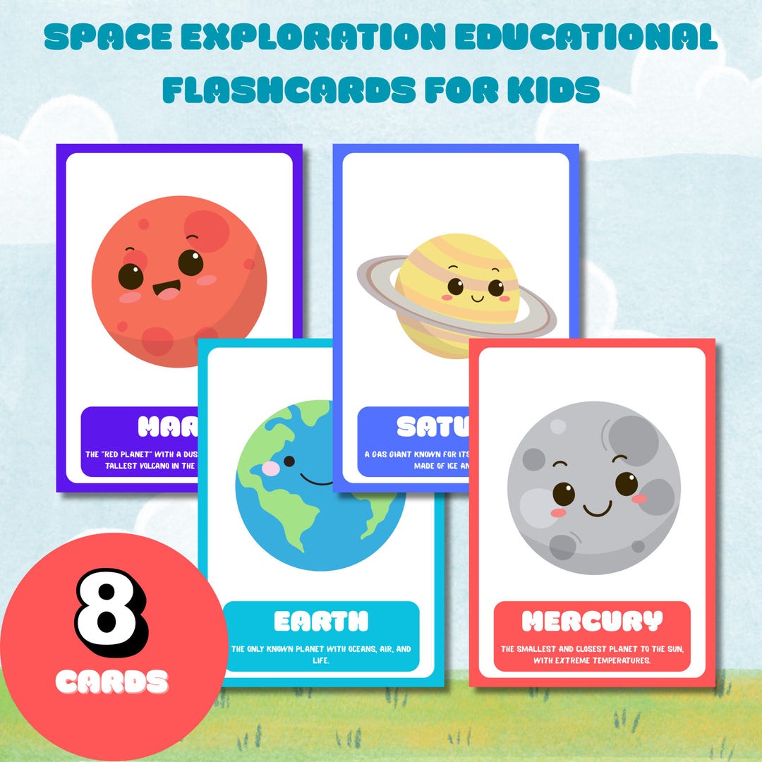 Kids Activity, Printable Planet Cards, Preschool-homeschool Flashcards ...