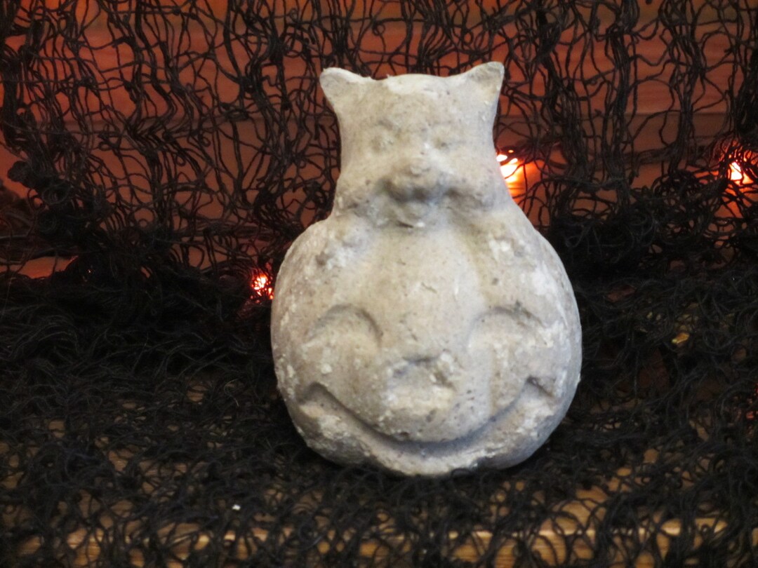 Unfinished Paper Mache Halloween Cat in Pumpkin - Etsy