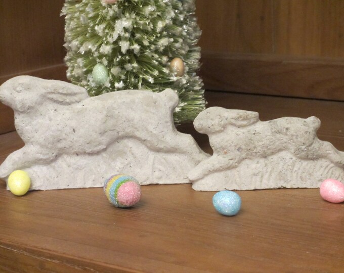 Unfinished Paper Mache Set of 2 Running Bunny Rabbits - Etsy
