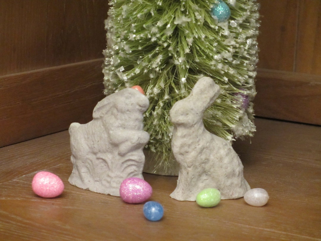 Unfinished Paper Mache Set of 2 Bunny Rabbits - Etsy