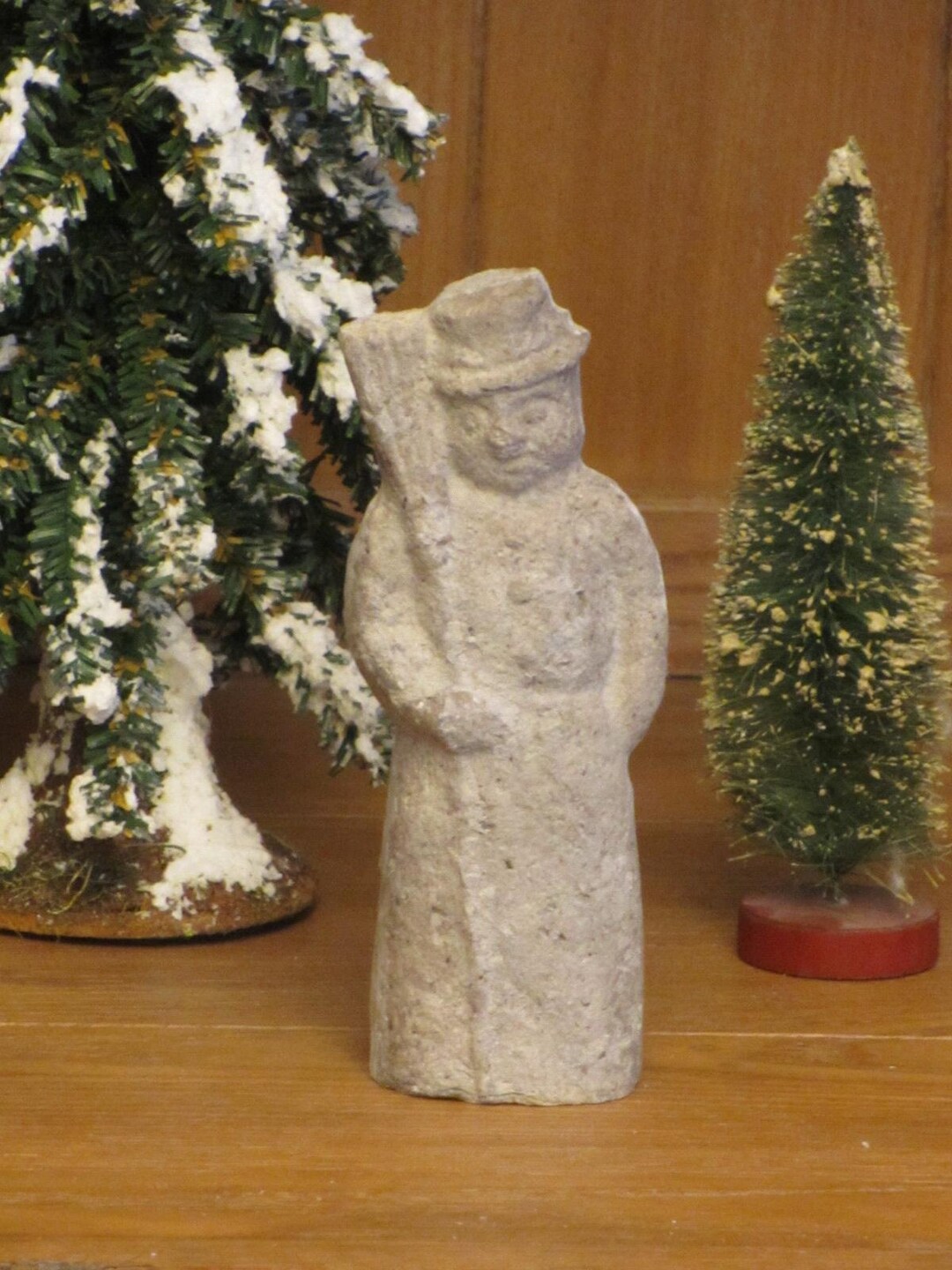 Unfinished Paper Mache 6 1/2" Snowman W/hat/broom - Etsy