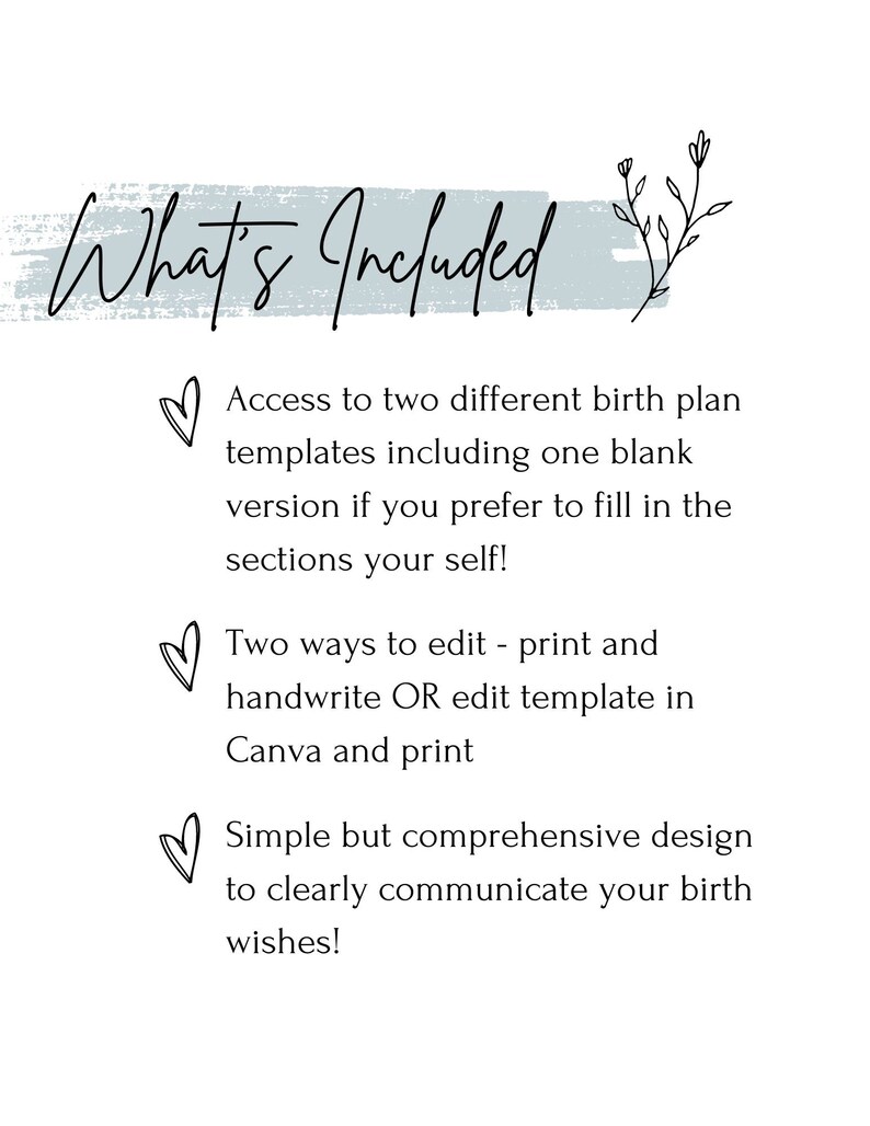 Customizable Aesthetic Birth Plan Template | Editable Canva Pdf ...