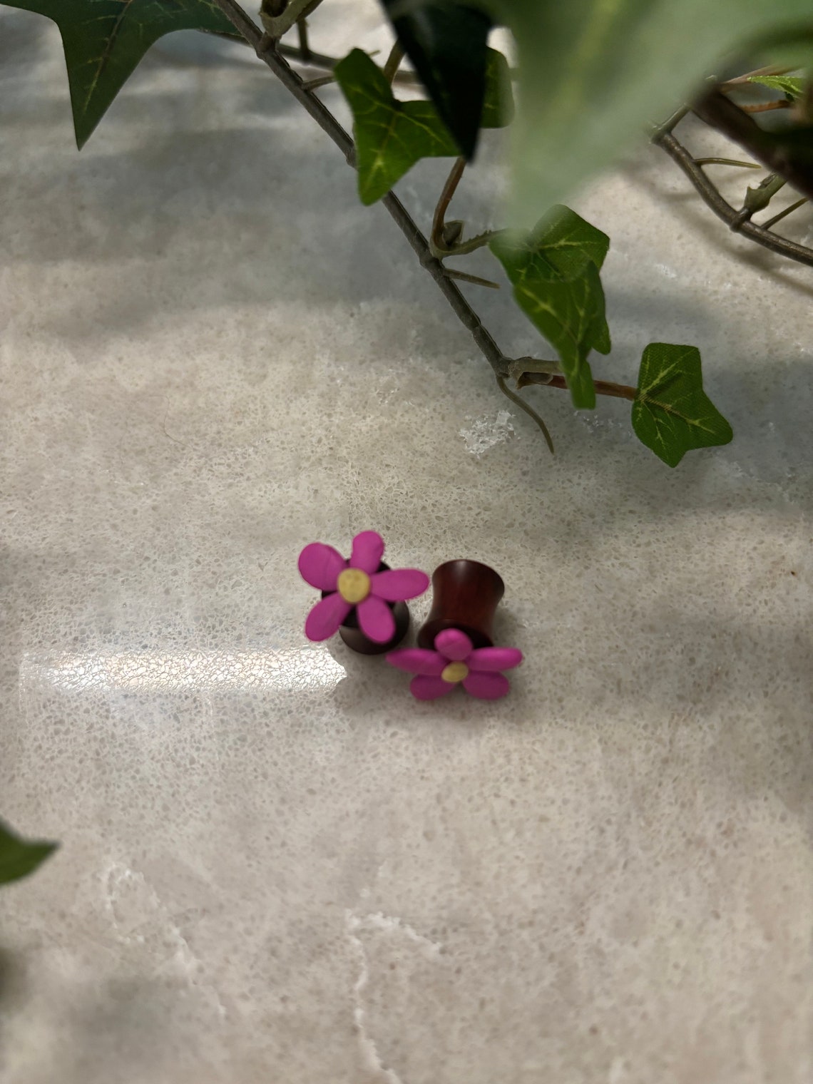 Purple Wild Flower Clay Wooden Plugs - Etsy
