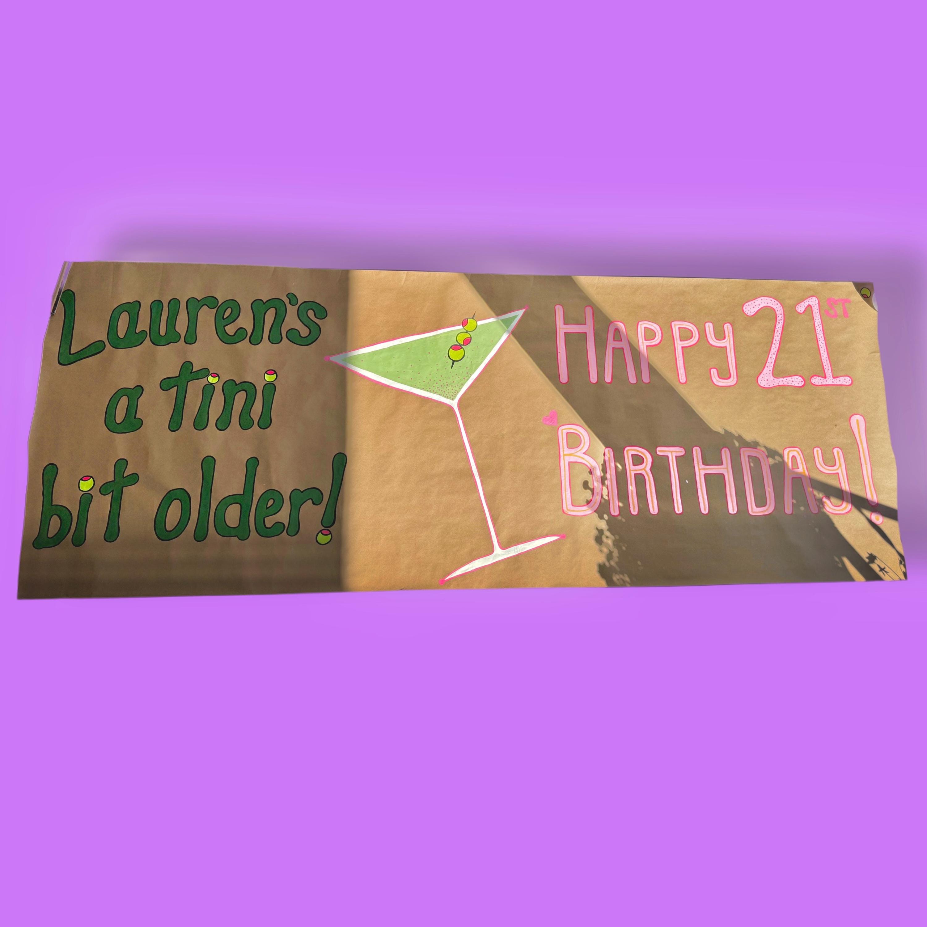 Tini Bit Older Painted Birthday Banner - Etsy