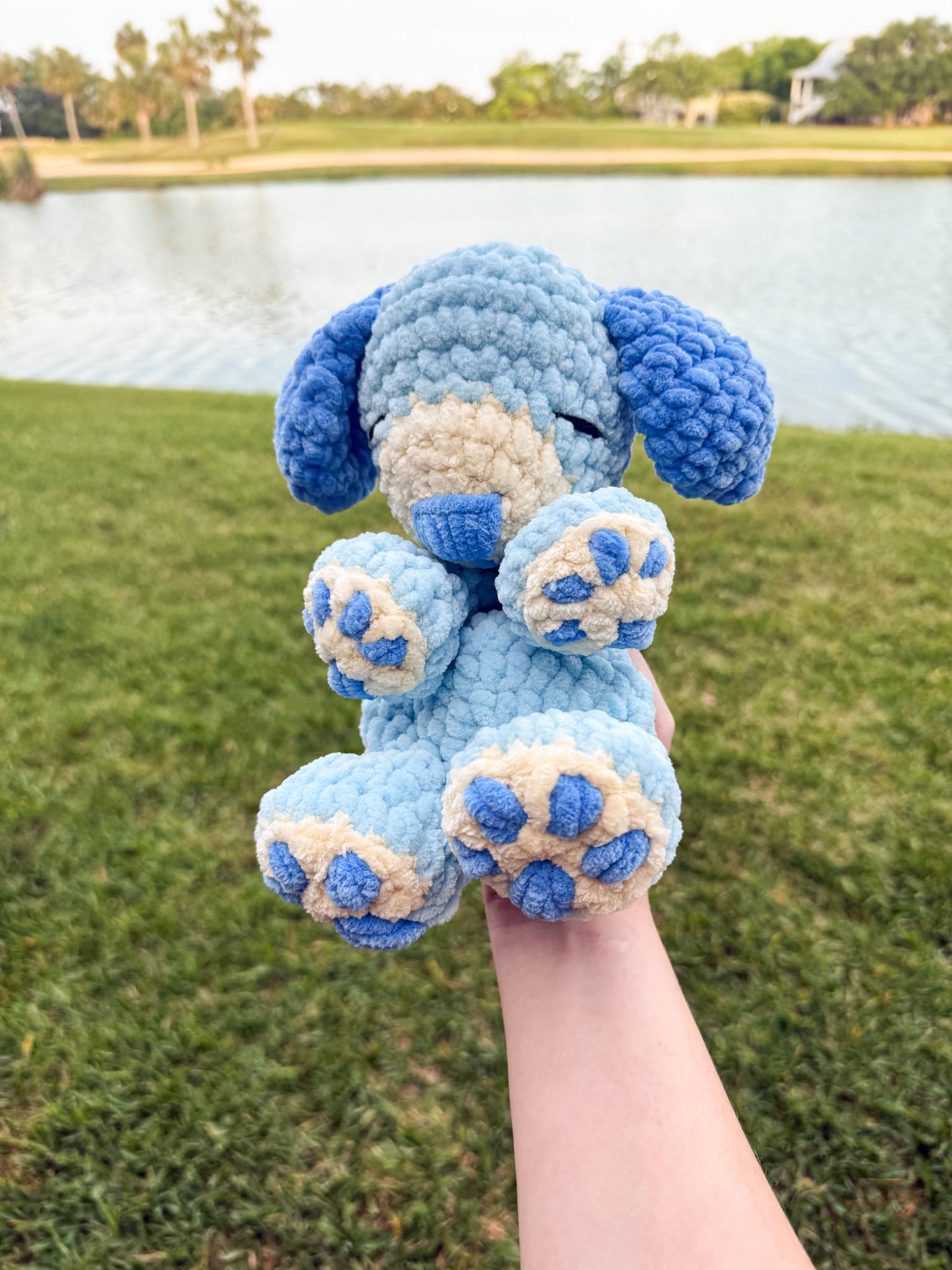 Crochet Puppy Snuggler: Handmade Chenille Amigurumi Dog Plushie - Etsy