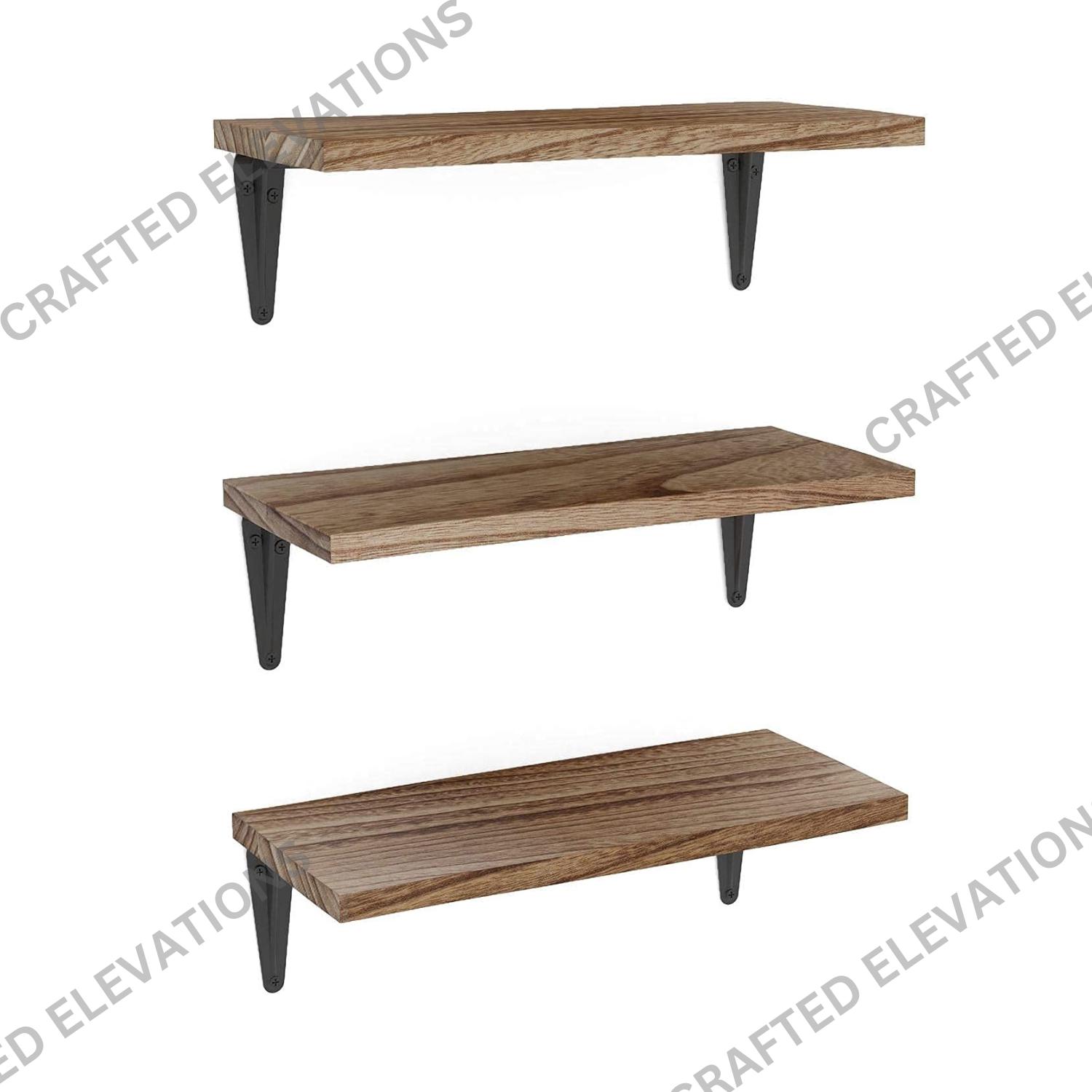 Set of 3 Solid Wood Wall Shelves Bathroom Shelves Floating Shelves ...