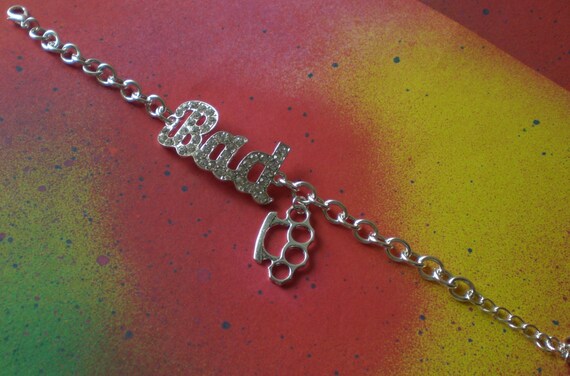 BAD Brass Knuckle Duster Statement Bracelet Bling Rhinestone - Etsy