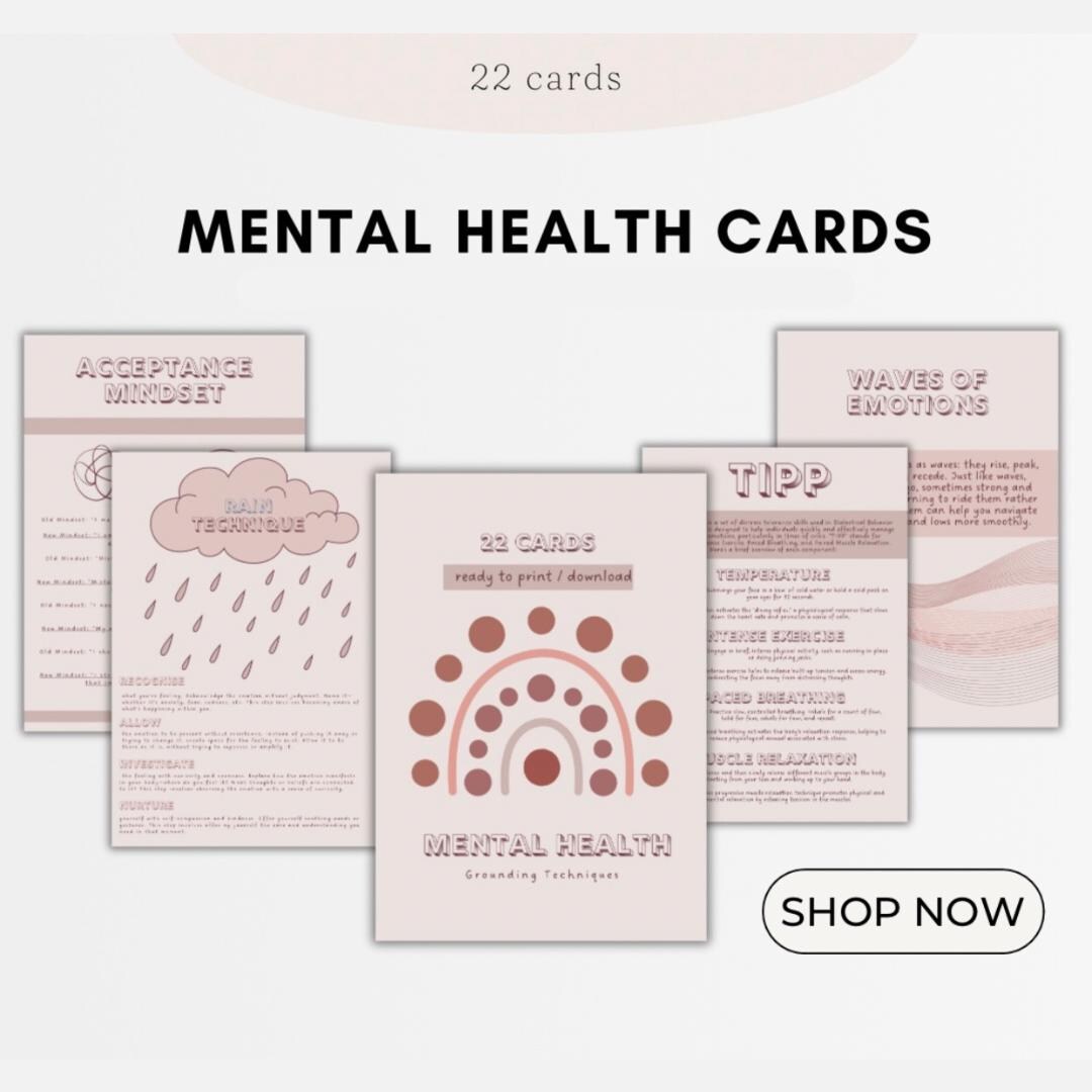 Mental Health Cards Etsy
