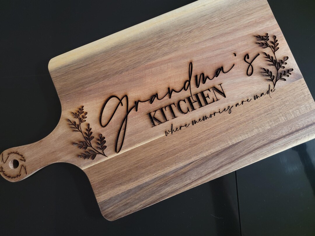 Personalized Engraved Cutting Board - Rustic Wood Kitchen Decor, Custom ...