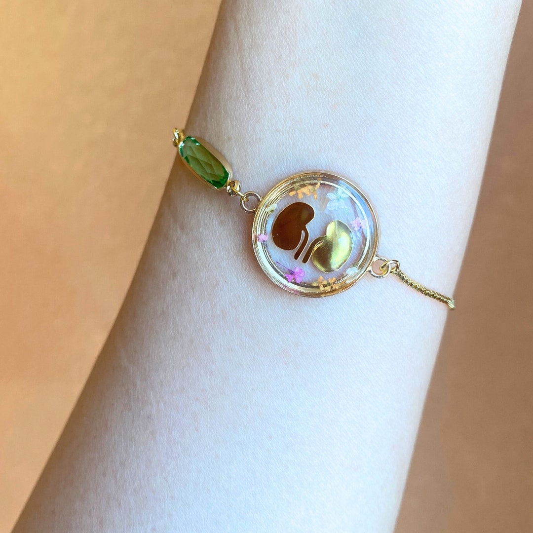 Kidney Flower Bracelet,custom Birthstone Gift for Nephrologist,dialysis ...