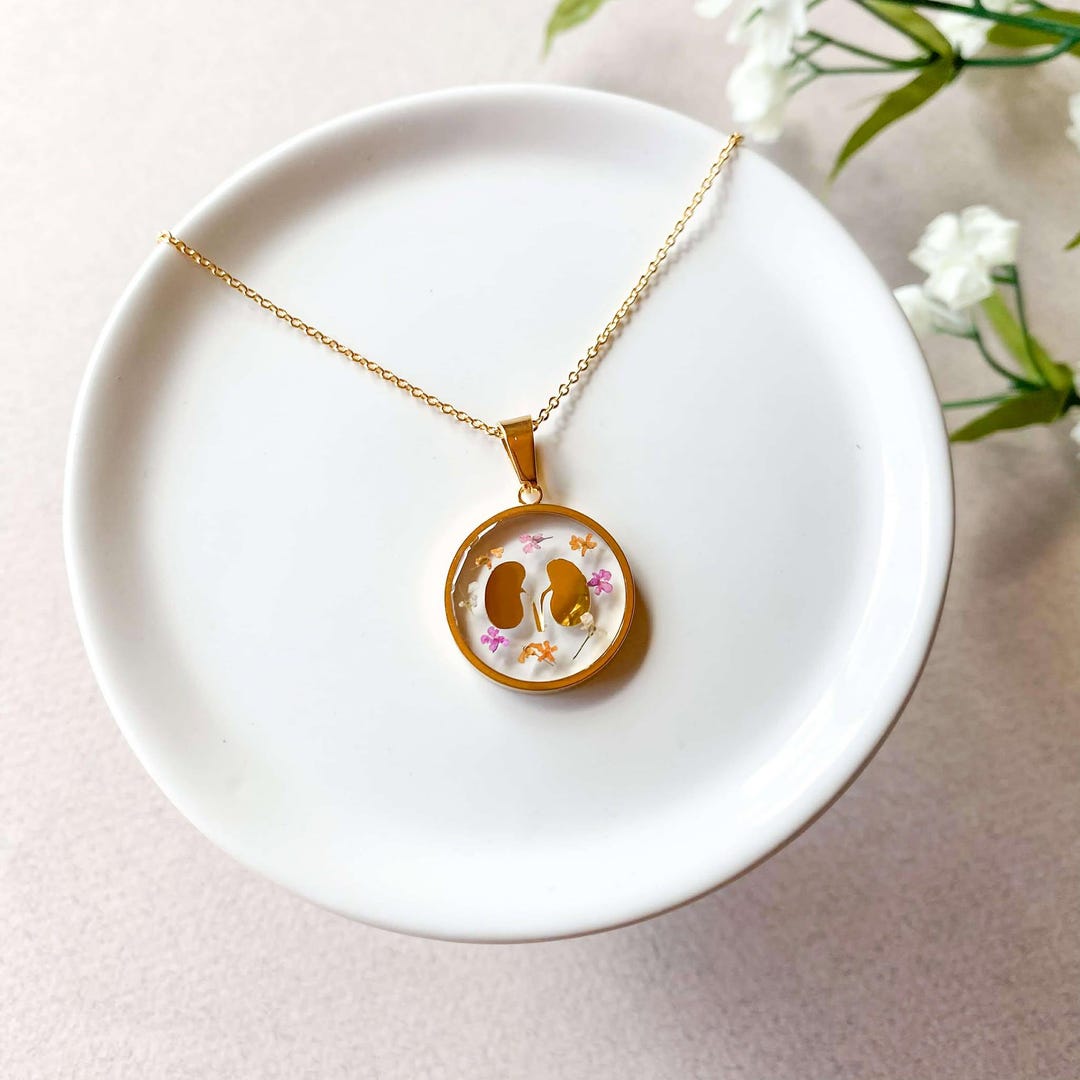 Kidney Flower Necklace,kidney Donor Gift,transplant Survivor Jewelry ...