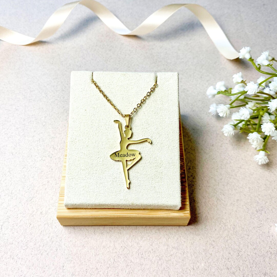 Personalized Ballerina Engraved Name Necklace,custom Name Ballet Dancer ...