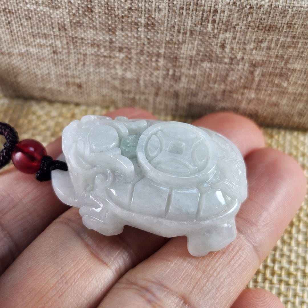 3D Wealth Jade Dragon Turtle Well Crafted Untreated Natural Jadeite ...