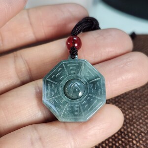 Lucky Fortune Octagon Bagua 八卦 Well Crafted Untreated Natural Jadeite ...