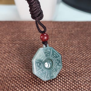 Lucky Fortune Octagon Bagua 八卦 Well Crafted Untreated Natural Jadeite ...
