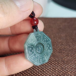 Lucky Fortune Octagon Bagua 八卦 Well Crafted Untreated Natural Jadeite ...