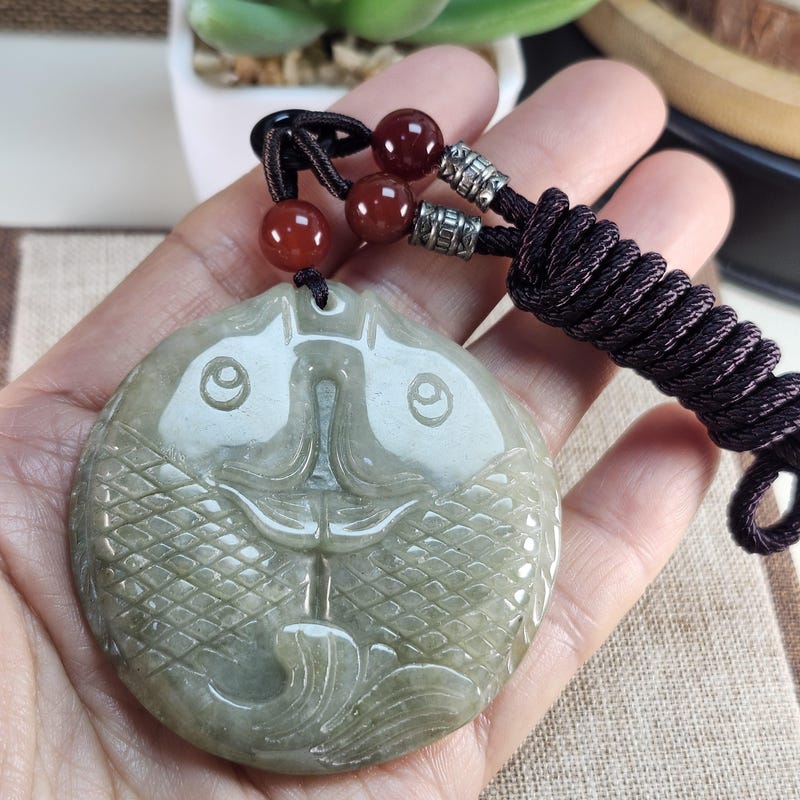 Carved Jade Fish - Etsy UK