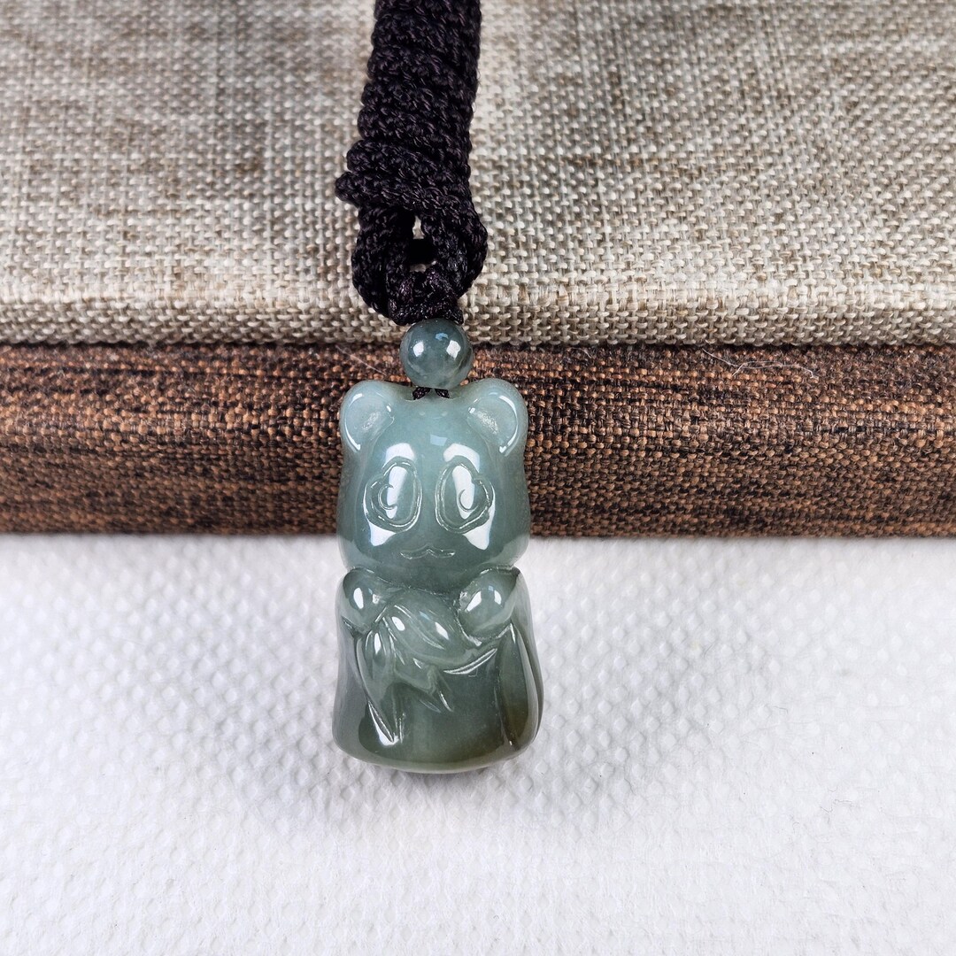 Grade A Jade Lovely Little and Mini 3D Panda Untreated Natural Jadeite ...