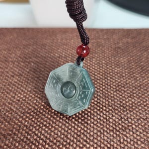 Lucky Fortune Octagon Bagua 八卦 Well Crafted Untreated Natural Jadeite ...